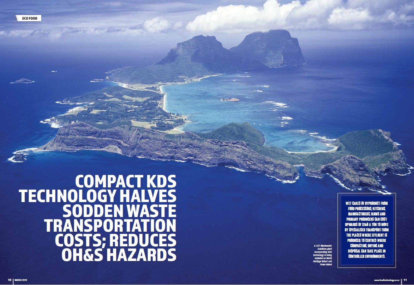 CST achieves four-page spread in NZ Food Technology for environmentally ... CST achieves four-page spread in NZ Food Technology for environmentally ...